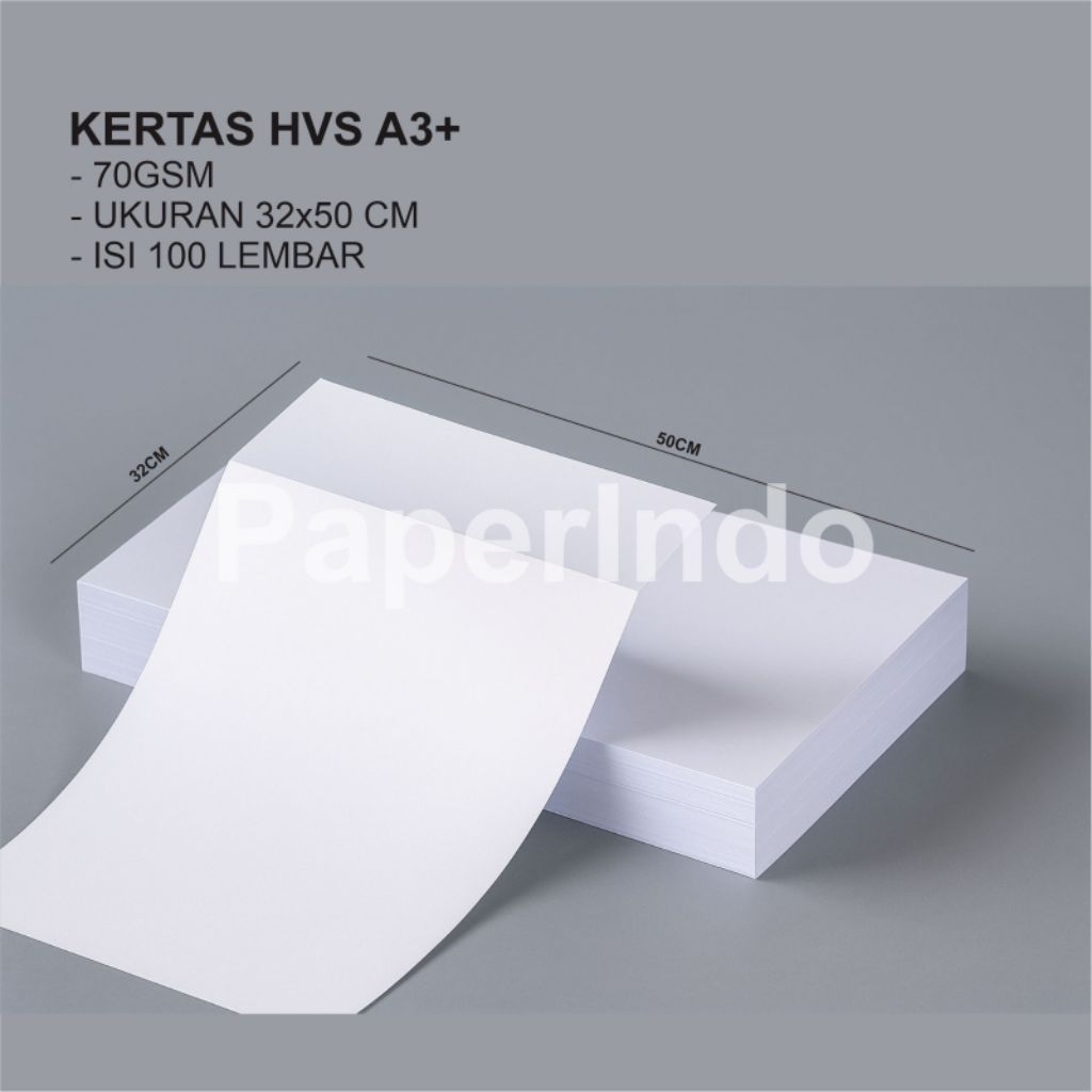 Jual Kertas HVS A3+ 70 gsm Warna Putih, Ukuran 32 x 50 cm, Isi 100 ...
