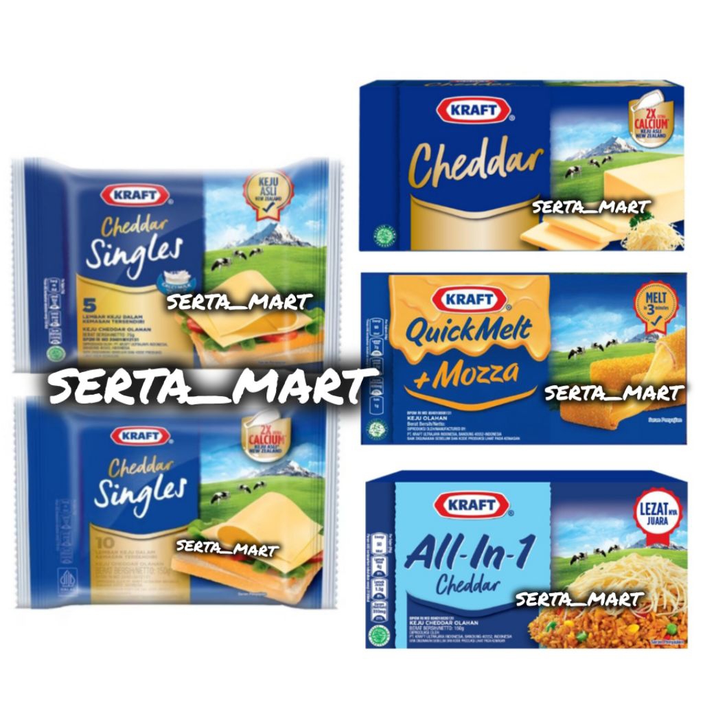Jual Keju Kraft Quick Melt / Cheddar / All in 1 / Slice Single 5's / 10 ...