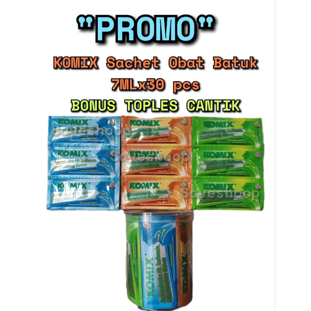 Jual PROMO!!! KOMIX SACHET obat batuk 7ML x 30's (setoples isi 30pcs ...