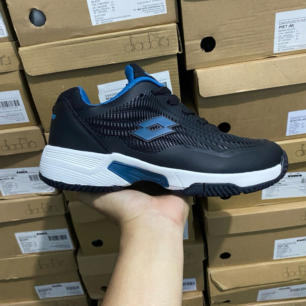 Jual (size 39) SEPATU LOTTO TENNIS CALEB BLACK | Shopee Indonesia