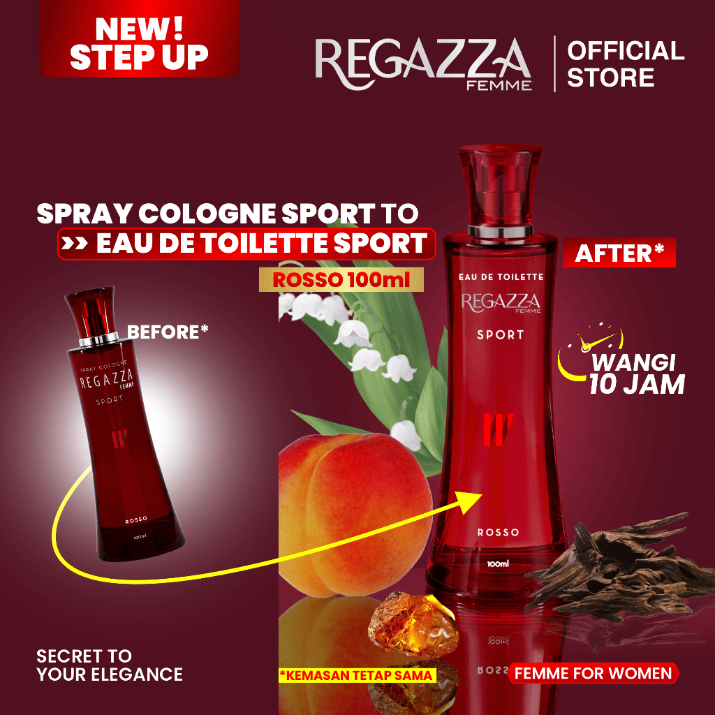 Jual Regazza Femme Eau De Toilette (EDT) Sport Rosso 100ml | Shopee ...