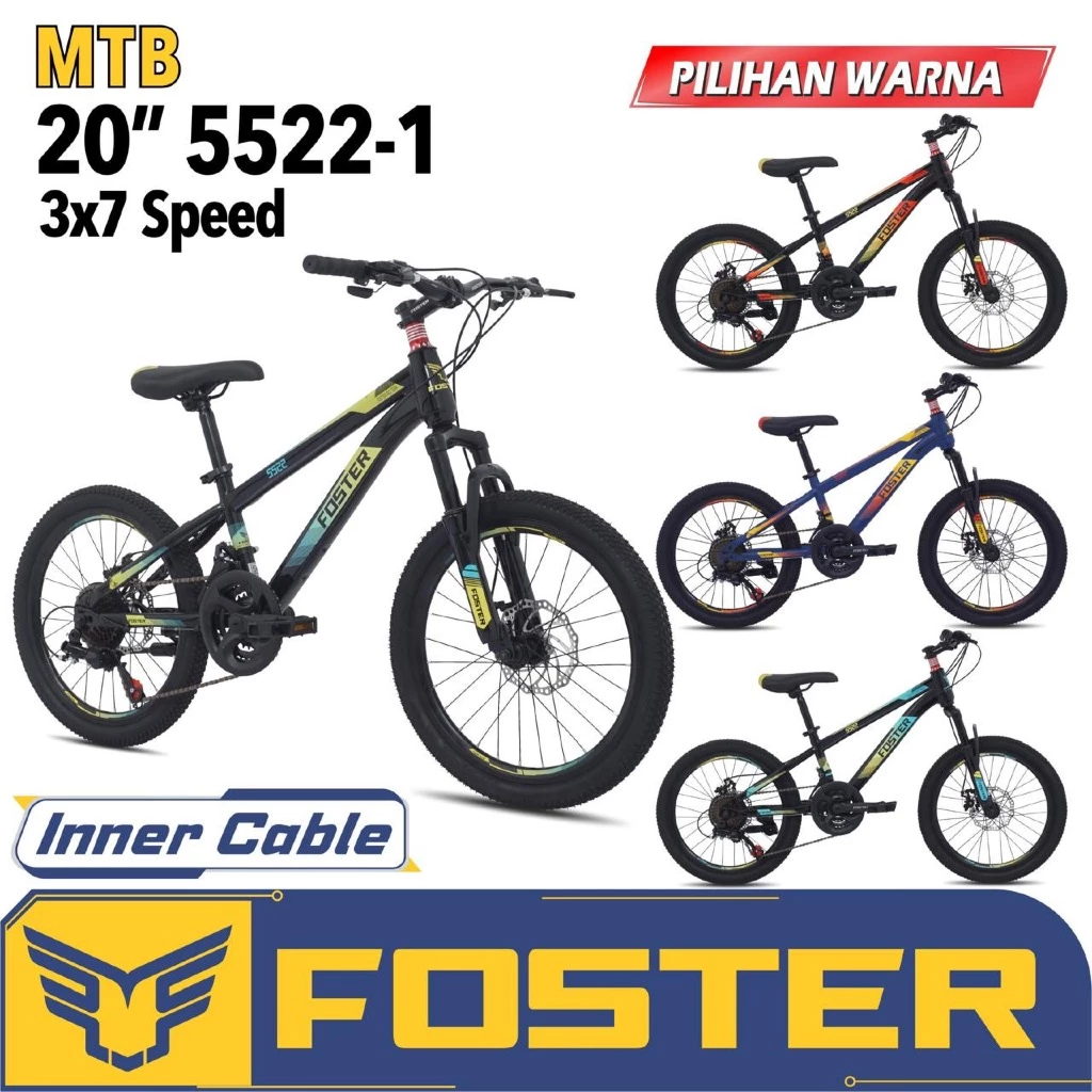 Jual Sepeda Anak MTB Foster 20 Inch 5522-1 3 x 7 Speed | Shopee Indonesia