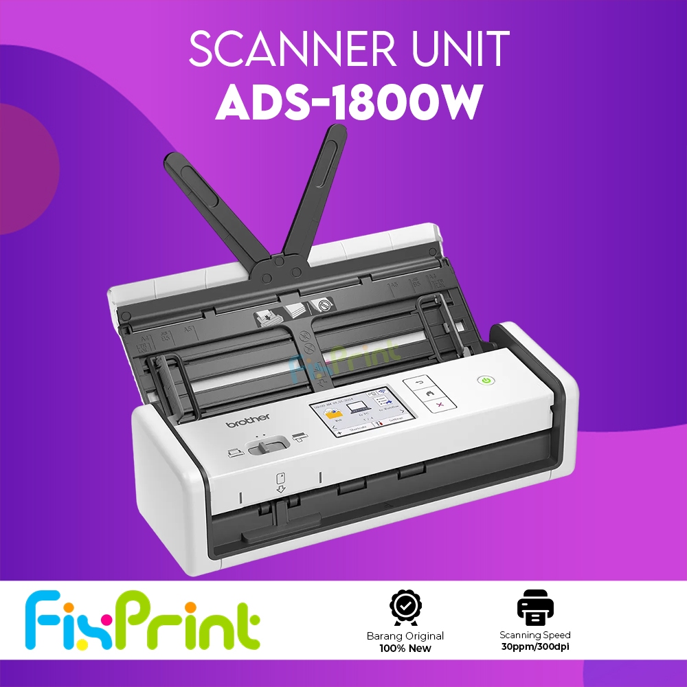Jual FixPrint Scanner Brother ADS-1800W Duplex ADF WIFI Scanner Dokumen ...