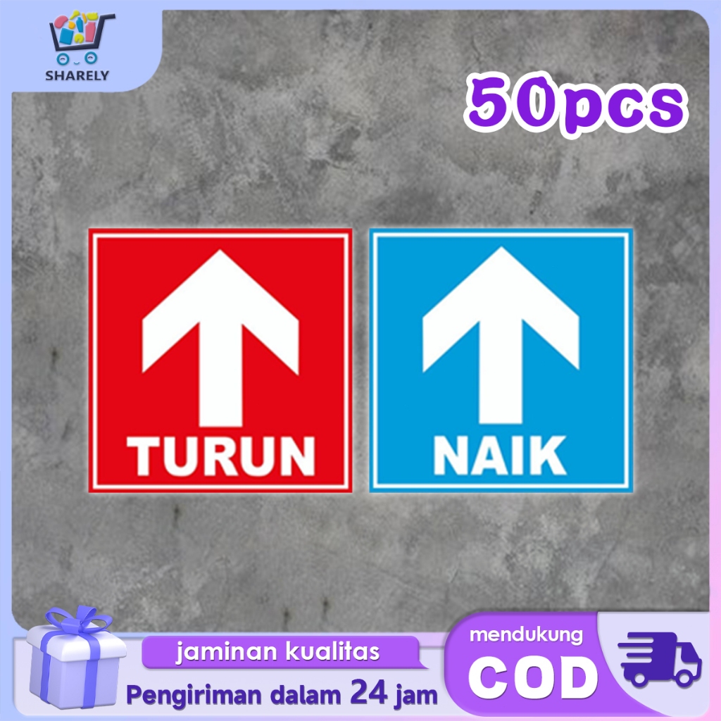 Jual 25 Pasang Stiker Naik Turun Stiker Arah Tangga Anti Air Stiker ...