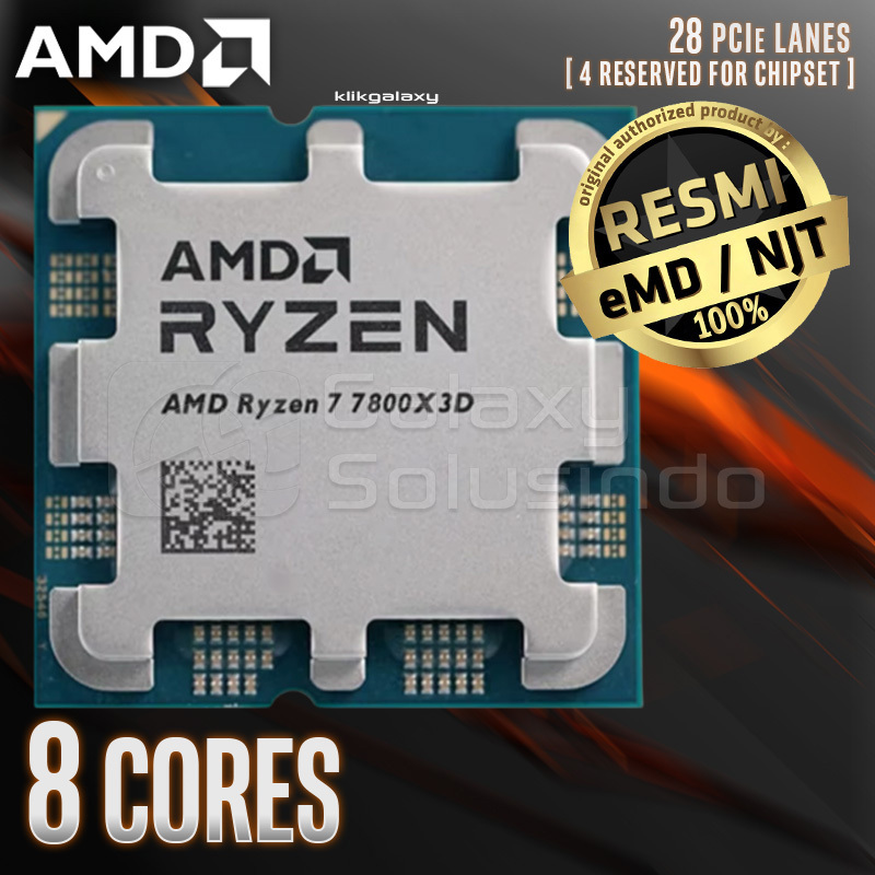 Jual AMD Ryzen 7 7800X3D TRAY 8 Core 16 Thread 5.0Ghz AM5 Processor - GS | Shopee Indonesia