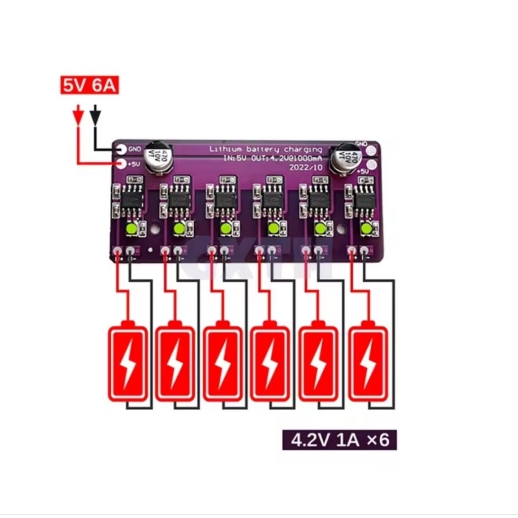 Jual Charger Module PCB Circuit Board Charger Array 5V Input For 18650 ...