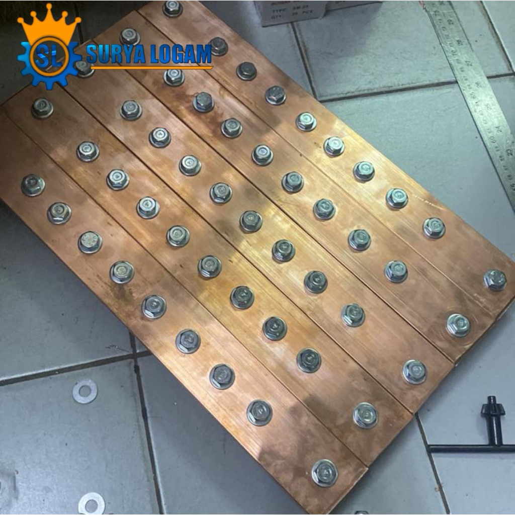 Jual busbar tembaga 5mm x 25mm x 220mm - busbar grounding Murni ...