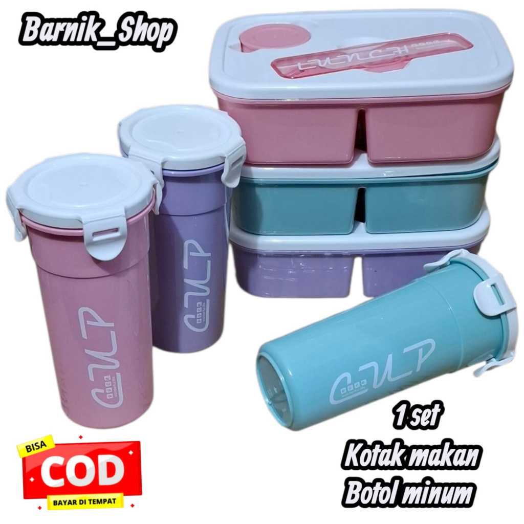 Jual Kotak Makan Botol Set / Tempat Makan Portable Dan Botol Minum ...