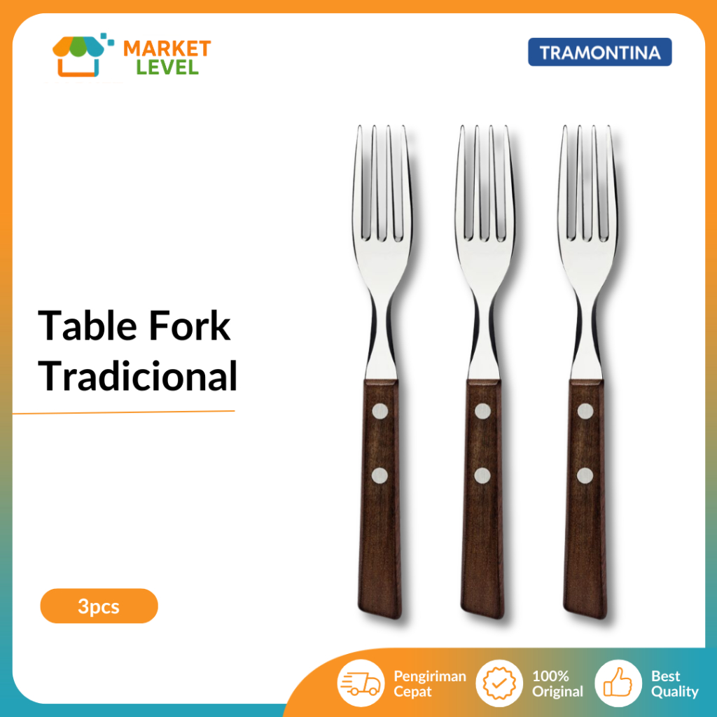 Jual Tramontina - Garpu Makan / Garpu Makan Gagang Kayu / Table Fork - Tradicional 3pcs | Shopee ...