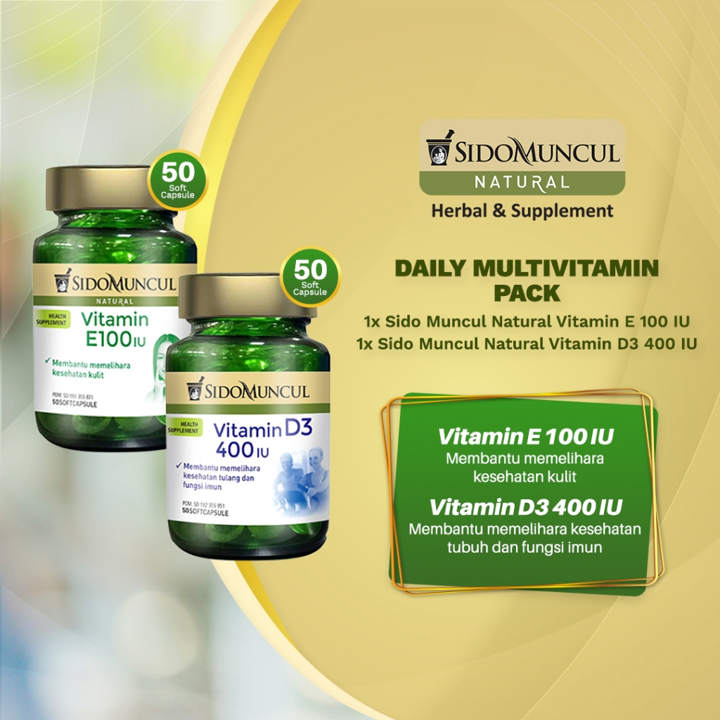 Jual Daily Multivitamin Pack: Vitamin E 100 IU + Vitamin D3 400 IU ...