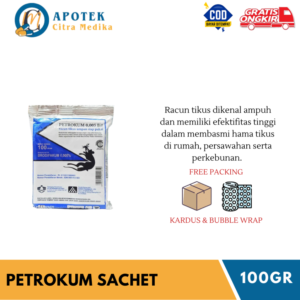 Jual PETROKUM (1 SACHET 100GR) - RACUN MEMBASMI HAMA TIKUS UMPAN SIAP ...