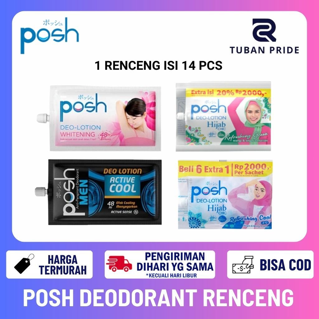 Jual Tubanpride 1 Renceng Isi 14 pcs Posh Deo Lotion 11 gram Eceran ...