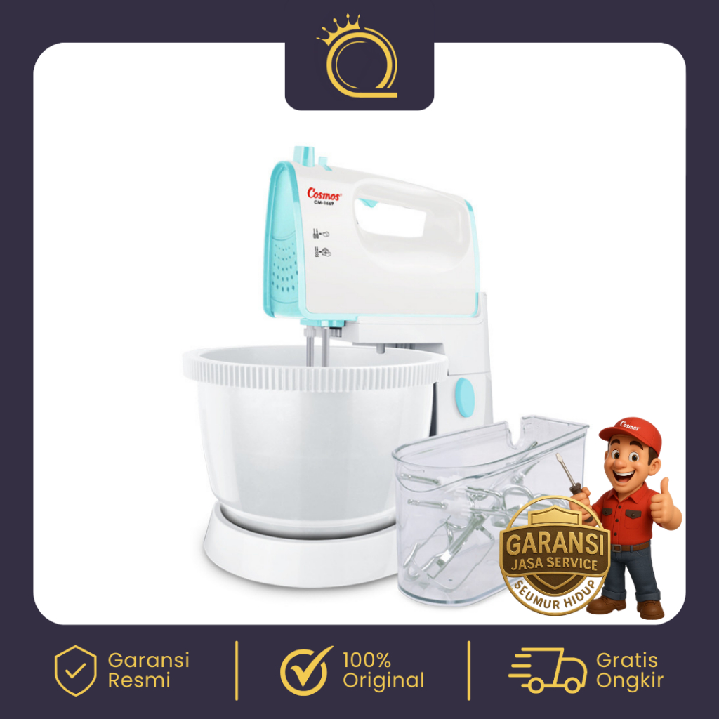 Jual Cosmos Mixer CM-1669 Cosmic Hand Mixer + Stand Mixer 5 Speed Turbo ...