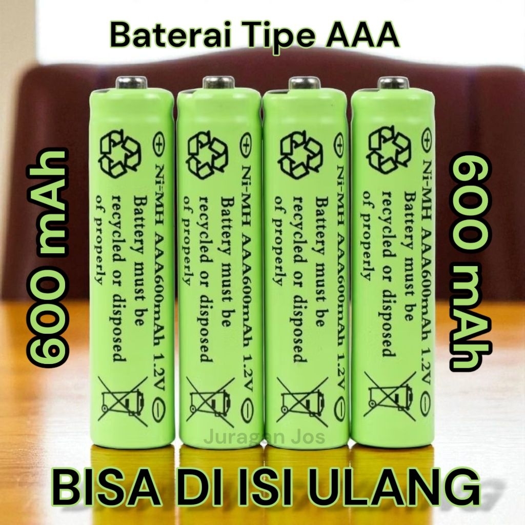 Jual Baterai Cas AAA 600mAh 1.2V Charge Isi Ulang Rechargeable Batere ...