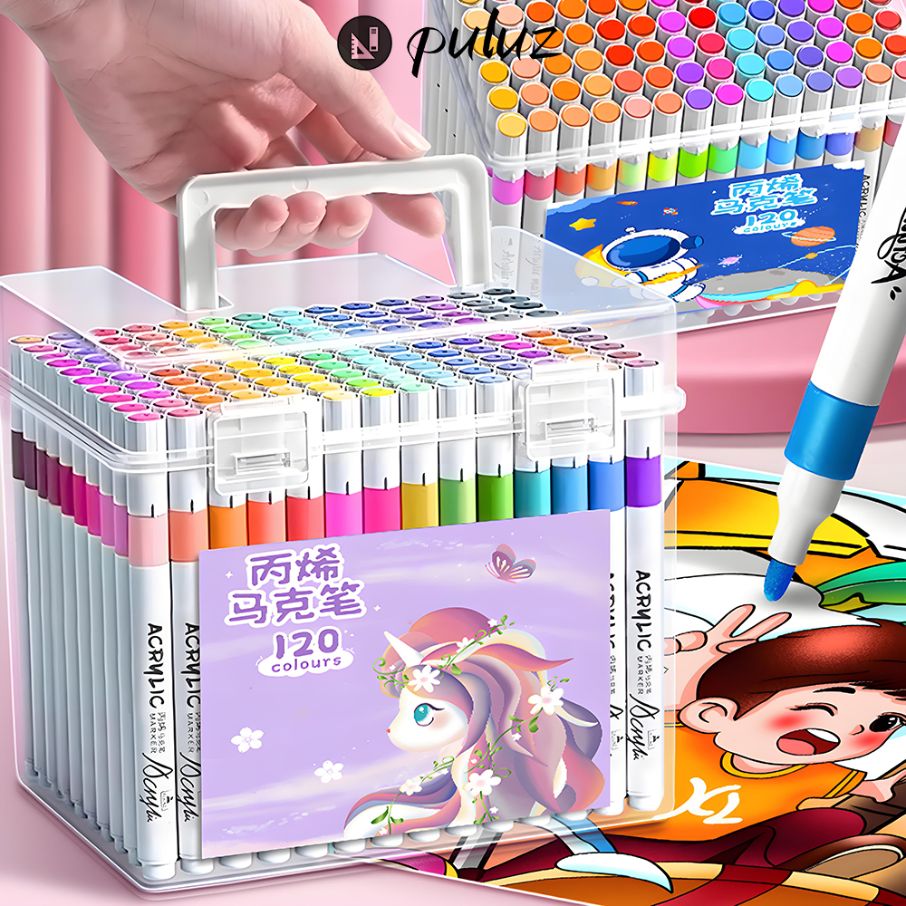 Jual 48 Warna Penanda Double -Headed Pena Watercolor Anak Set Cat Siswa ...