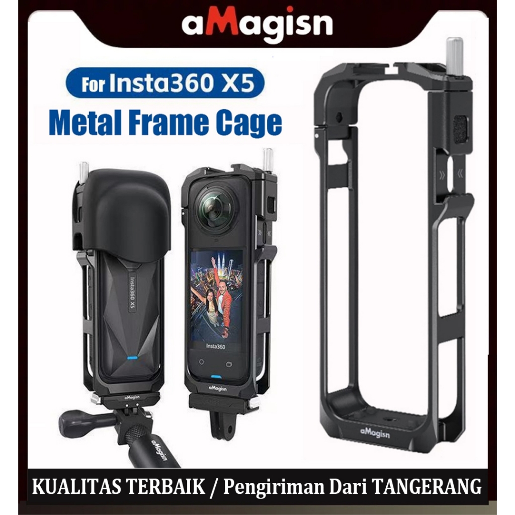 Jual aMagisn Metal Frame Cage Case for Insta360 X5 Metal Frame Case ...