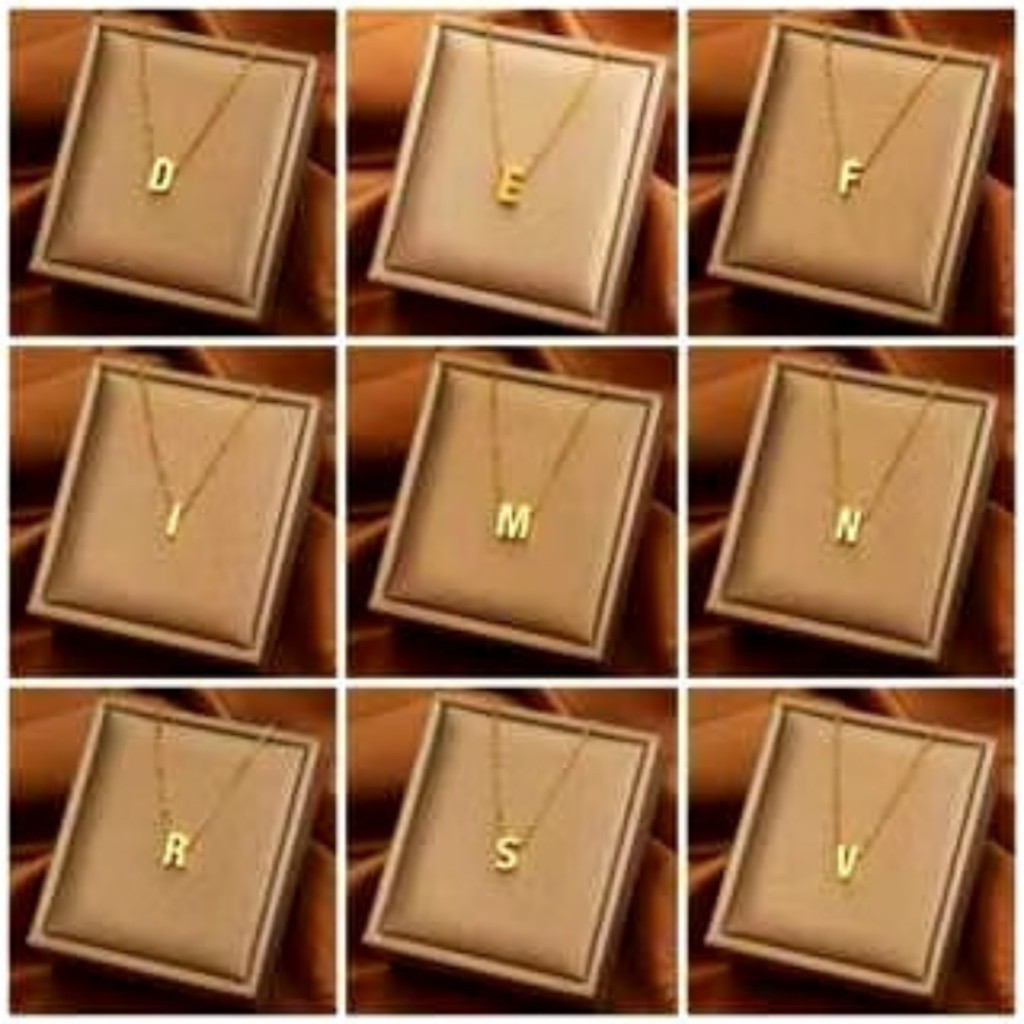 Jual Kalung Inisial Huruf Titanium - Kalung Huruf Titanium Wanita ...