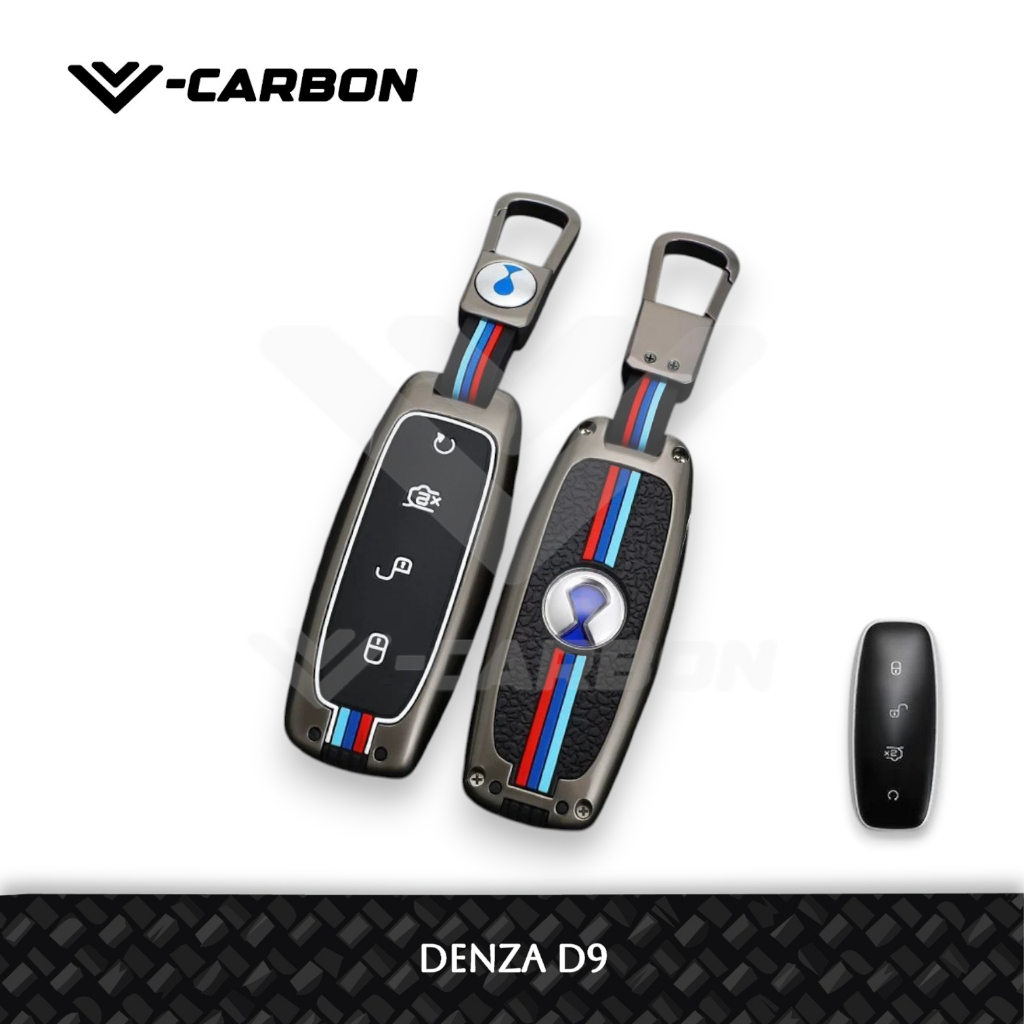 Jual V-Carbon Metal Key Cover Smartkey Casing Cover Kunci Logam Denza ...