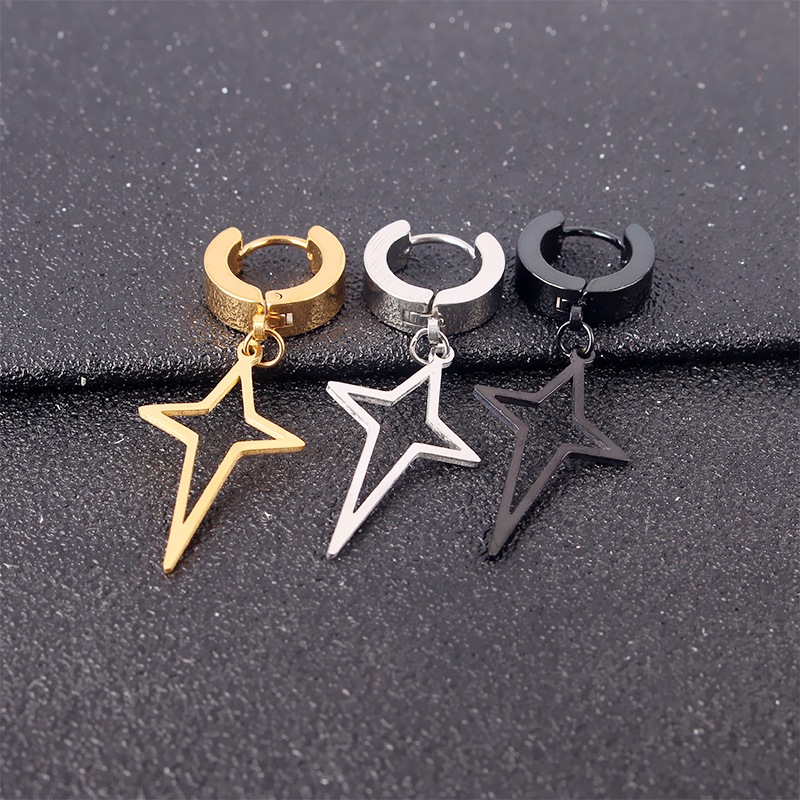 Jual Anting Tindik Titanium Bintang Bolong Korean Style Pria Wanita ...