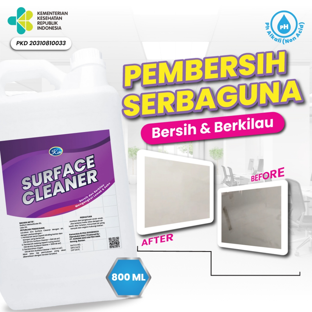 Jual Kim Surface Cleaner Hijau 5 Liter Pembersih Segala Jenis Permukaan ...