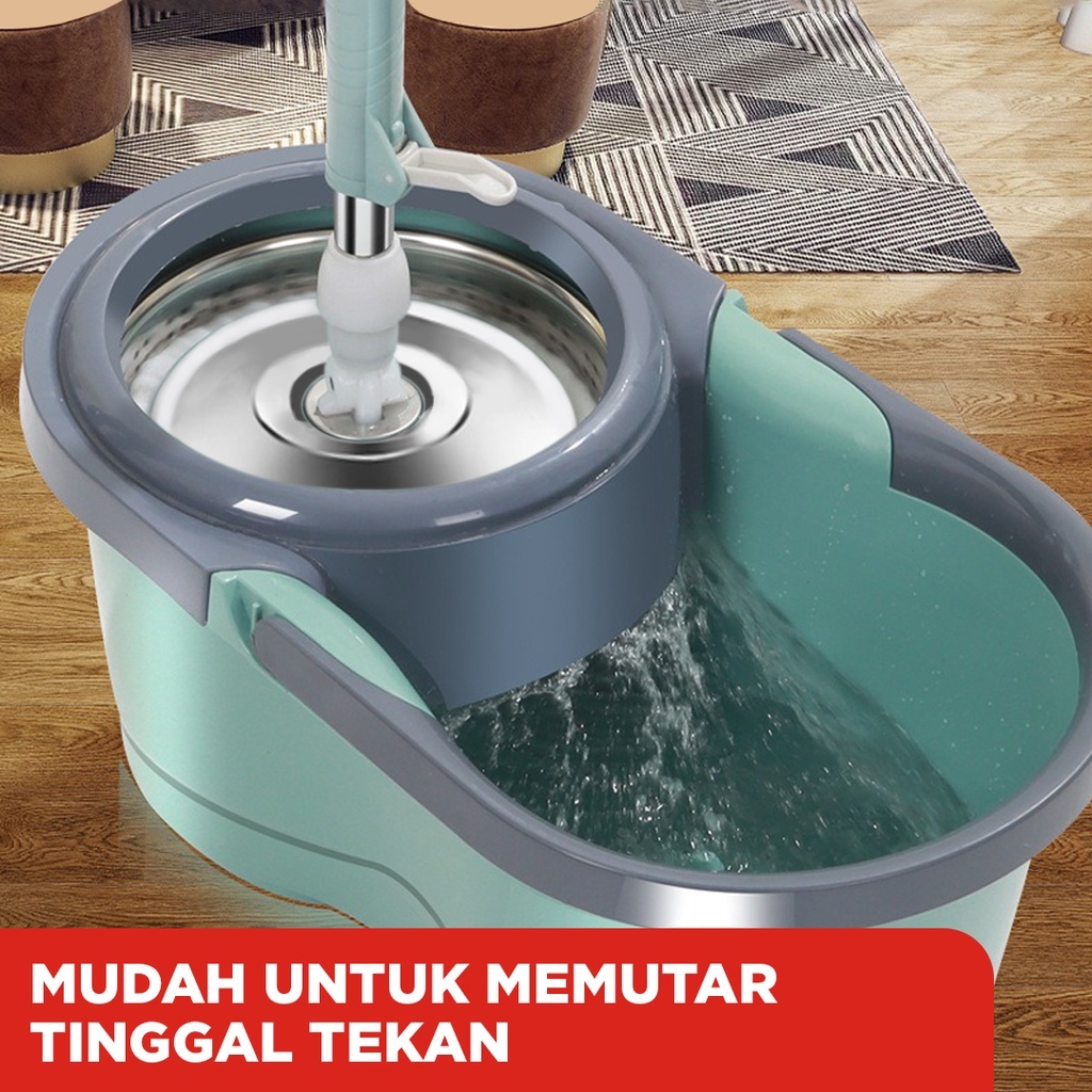 Jual Alat Pel Lantai Ember 2 In 1 DAPAT 2 KAIN PEL CADANGAN Kain Fiber ...