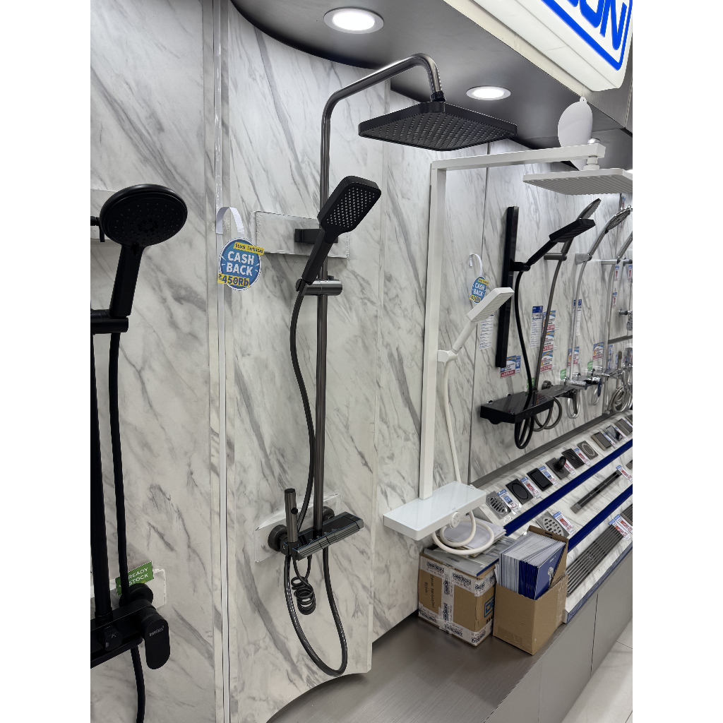 Jual MOZU - Shower Tiang Set MZU-701ST Selang Kepala Mandi Genggam Free ...