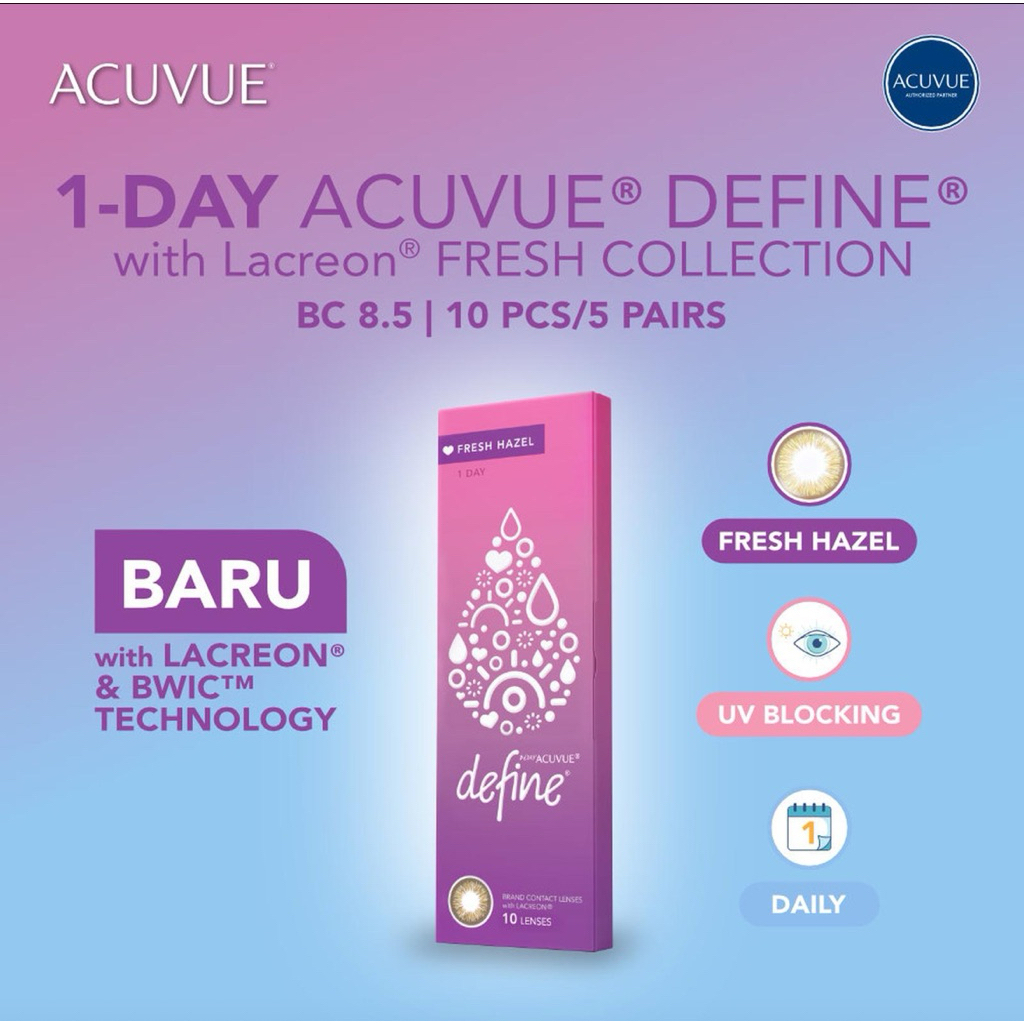Jual SOFTLENS ACUVUE DEFINE FRESH HAZEL 10 PCS / ACUVUE DEFINE 1 DAY ...