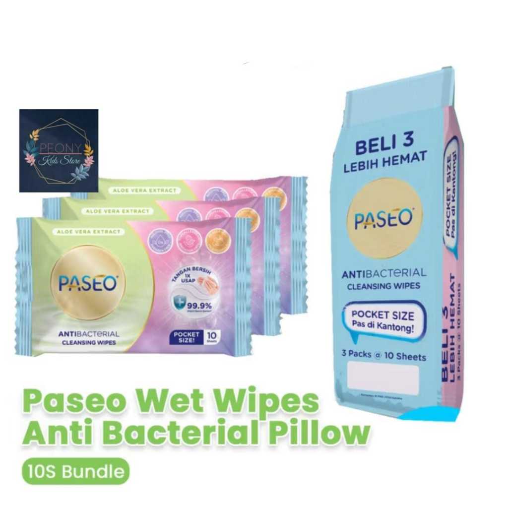 Jual PASEO PILLOW WIPES 3X10s 4X10s pocket antibacterial wipes/tisu ...