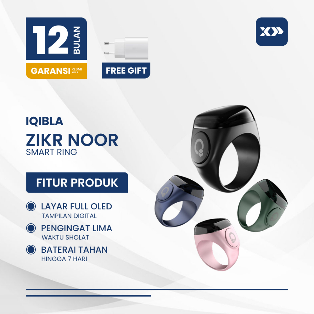 Jual iQibla Zikr Noor Smart Ring | Cincin Tasbih Digital | Cincin Zikir Digital | Pengingat ...