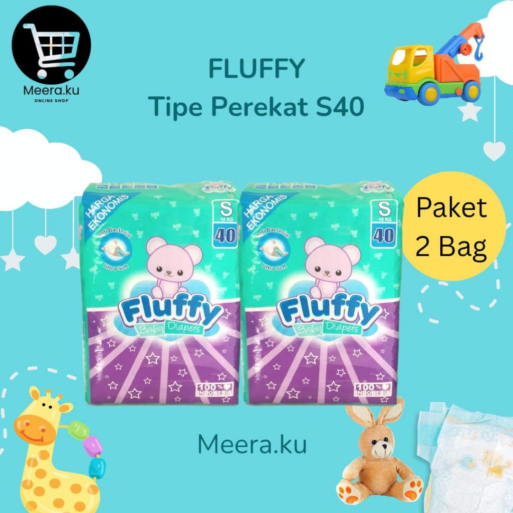 Jual Paket 2 Bag Fluffy popok tipe perekat NB S40 | Shopee Indonesia