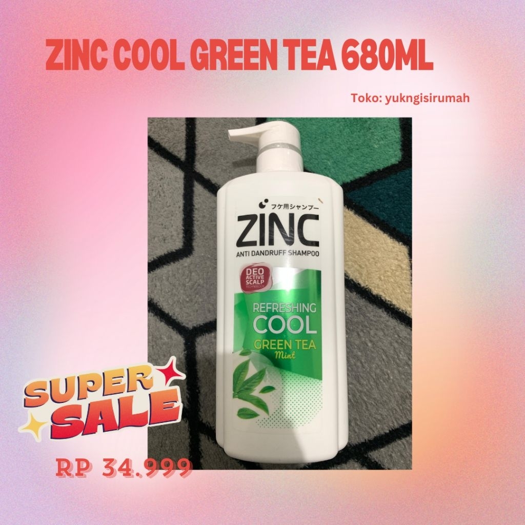 Jual TERMURAH Shampoo zinc refreshing cool gren tea, kemasan jumbo ...