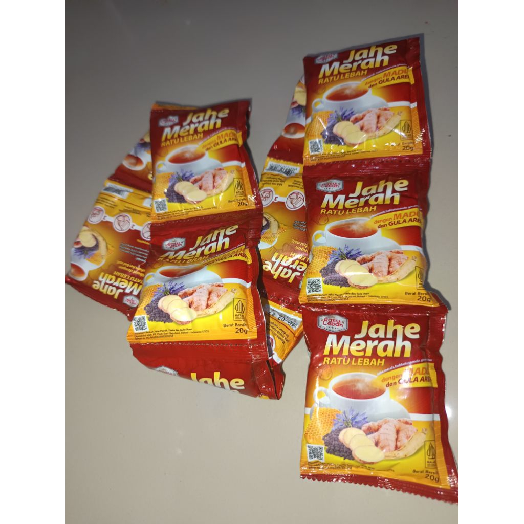Jual 10 bungkus jahe merah ratu lebah | 20gr | Shopee Indonesia