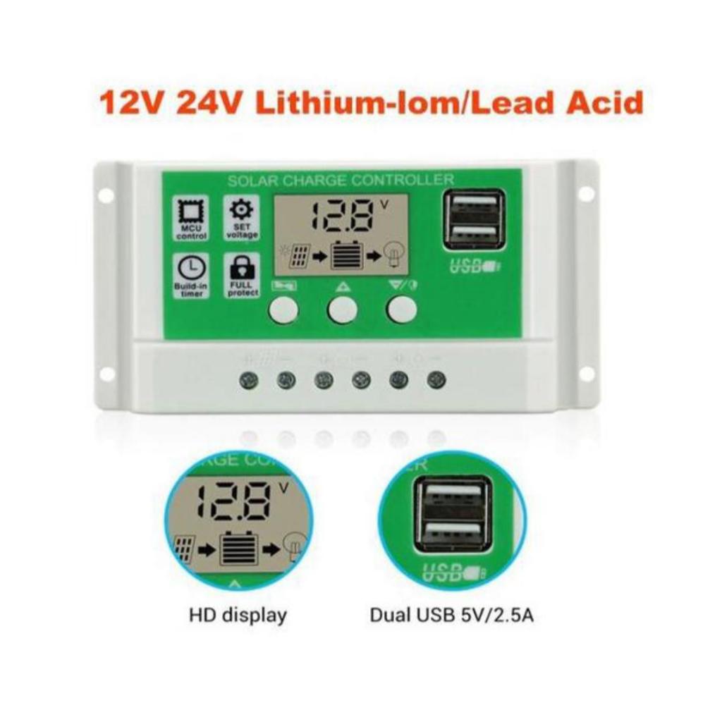 Jual SCC PWM Lithium 10A 20A 30A Solar Charge Controller 12V 24V ...