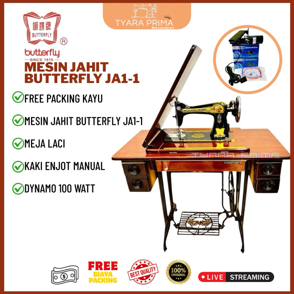 Jual Mesin Jahit Butterfly JA-1/Mesin jahit tradisional/mesin jahit ...