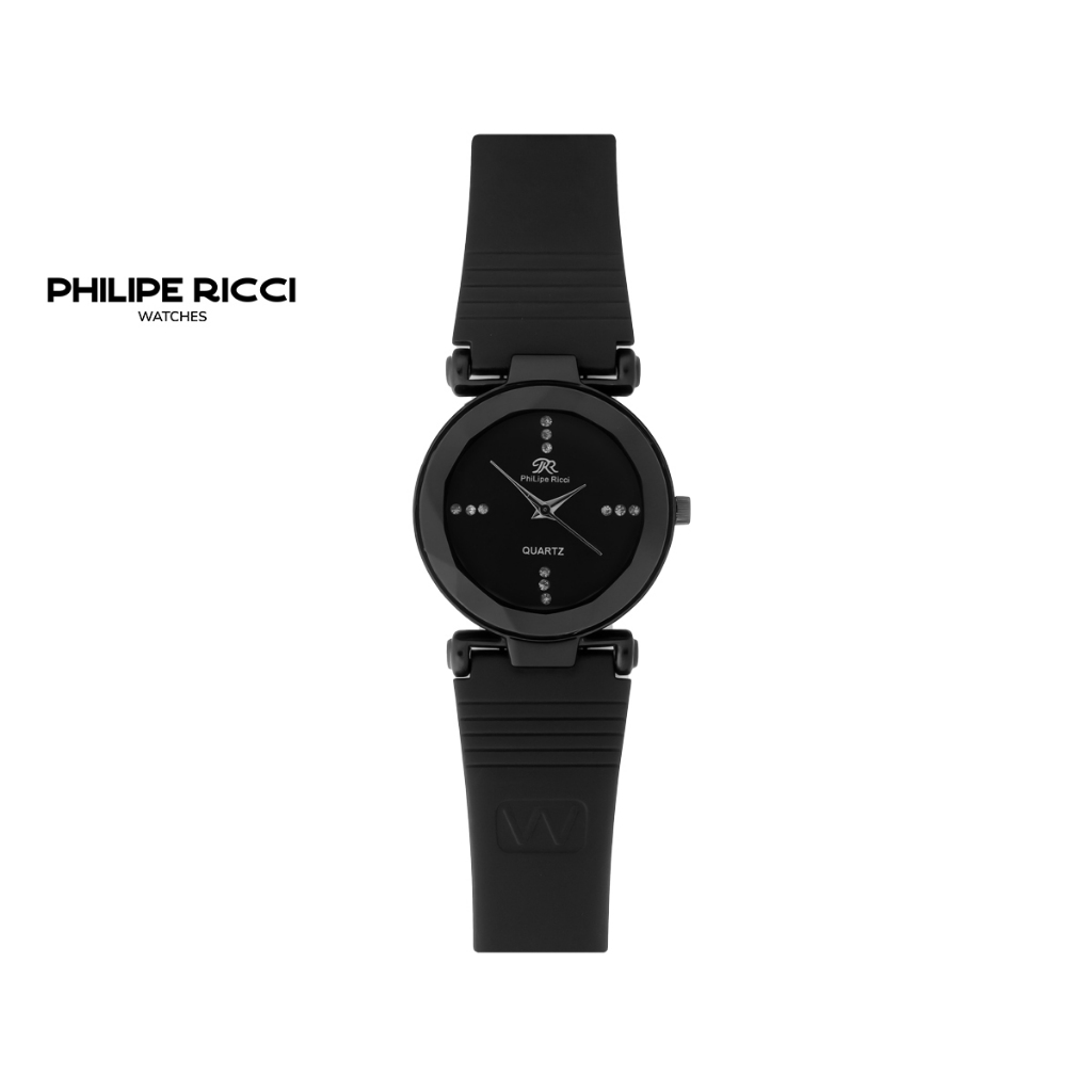 Jual PhiLipe Ricci Jam Tangan Wanita Karet Hitam Terbaru Analog Simple ...
