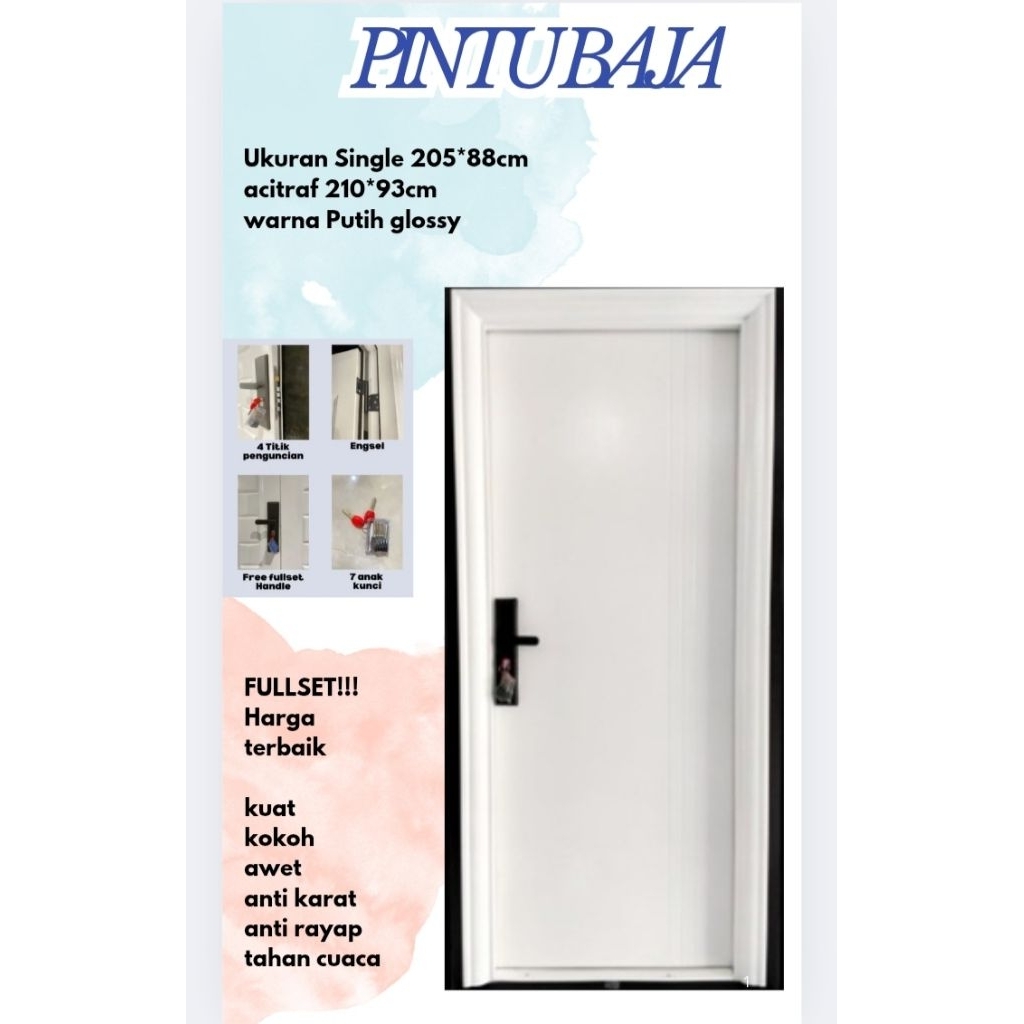 Jual PINTU BAJA SINGLE/PINTU KAMAR/PINTU UTAMA/PINTU KANTOR | Shopee ...