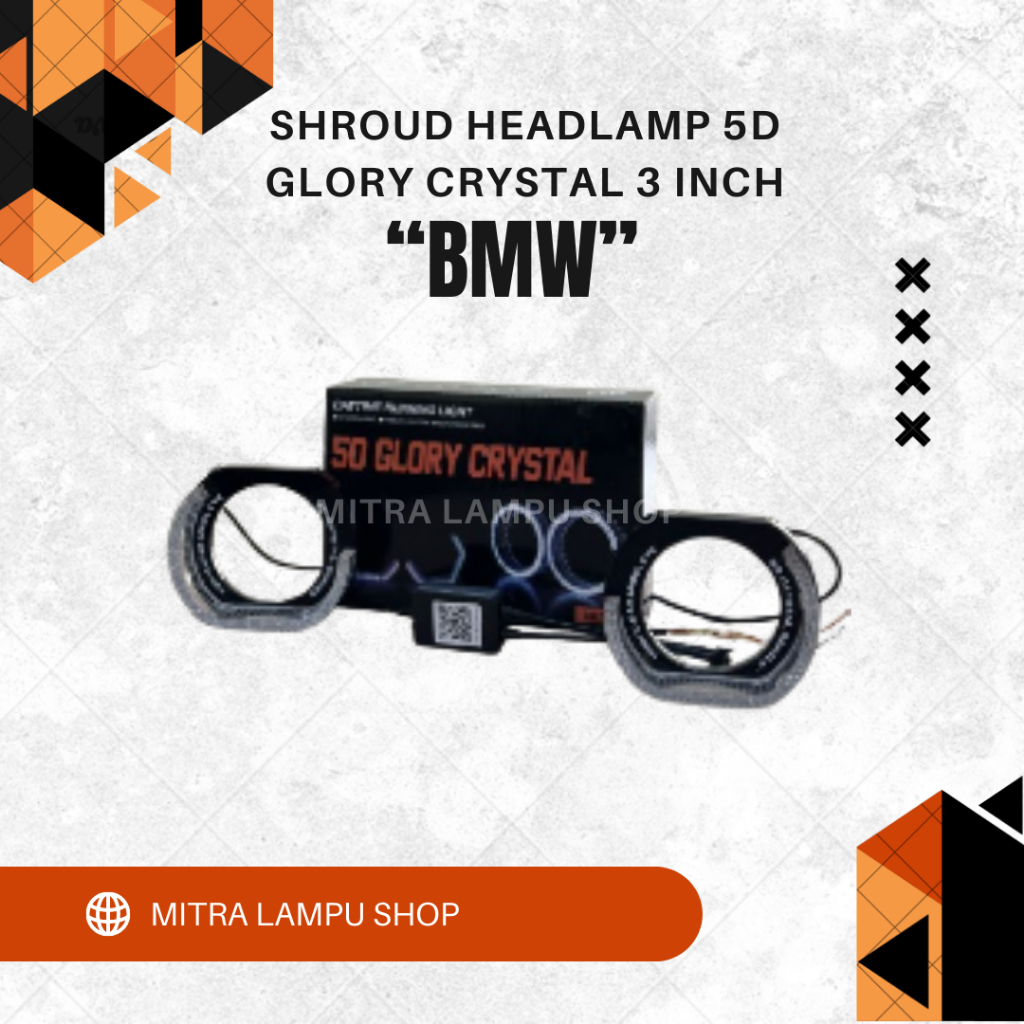 Jual 5D Glory Crystal Shroud Headlamp 3 INCH Projector Biled Acrylic ...