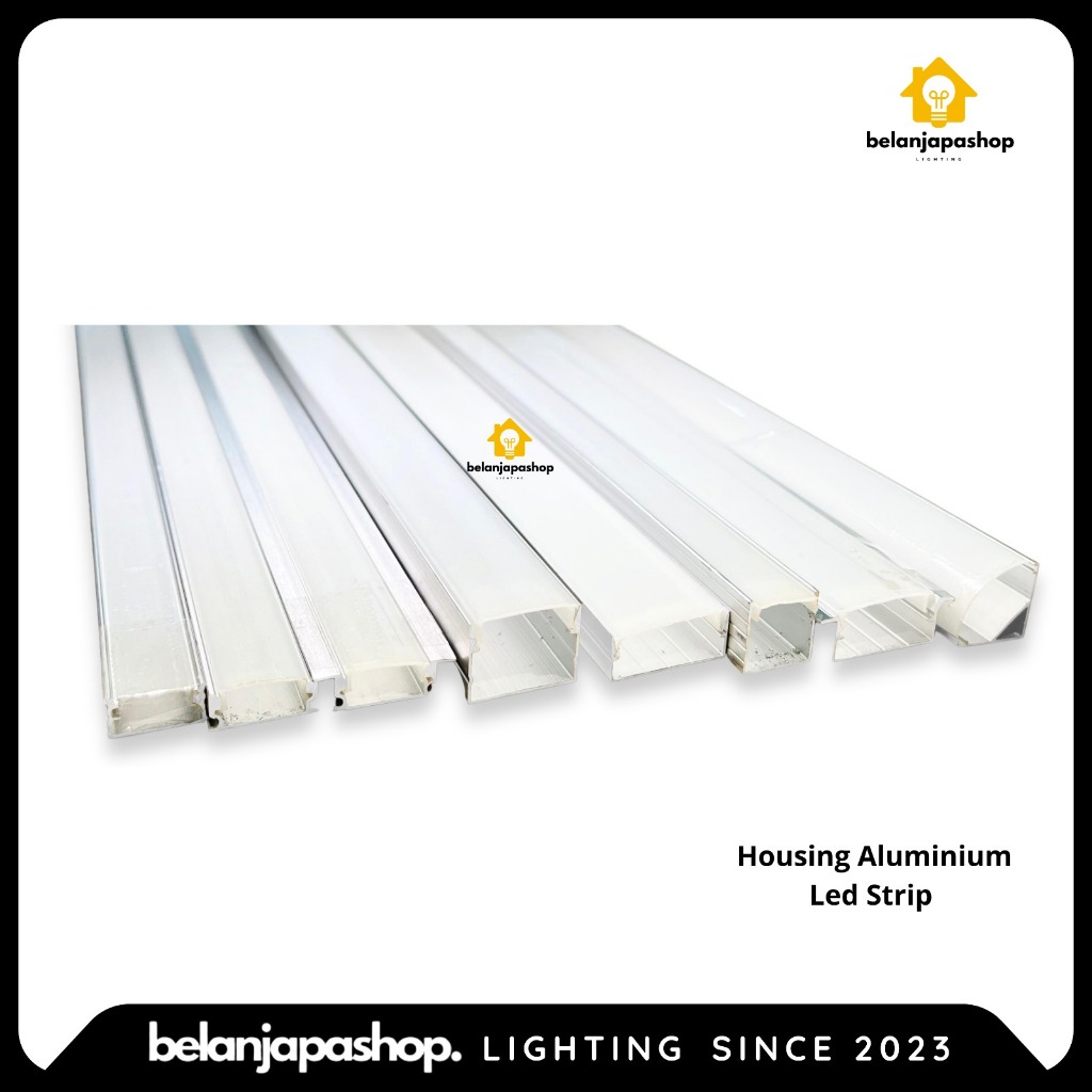 Jual Cover LED Strip 1m / Housing Aluminium LED Strip Panjang 1meter ...