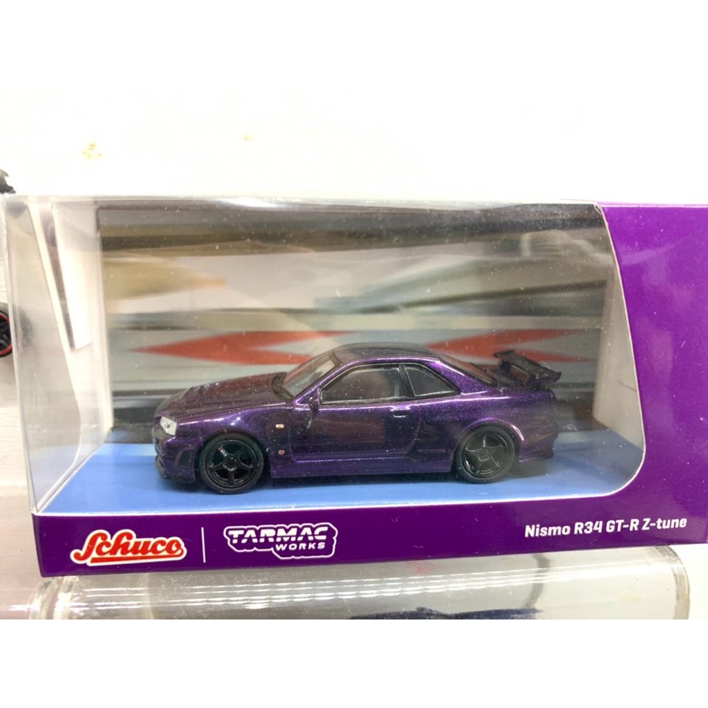 Jual Tarmac works Schuco Nissan Skyline GTR R34 Nismo z tune midnight purple miniscale 1/64 ...