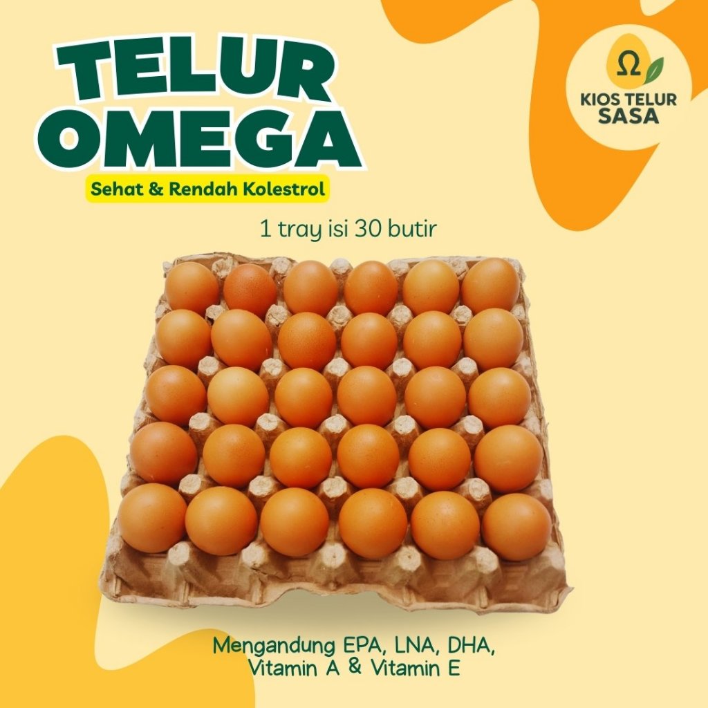 Jual Telur Ayam Omega 3 1 Tray (30 butir) | Shopee Indonesia