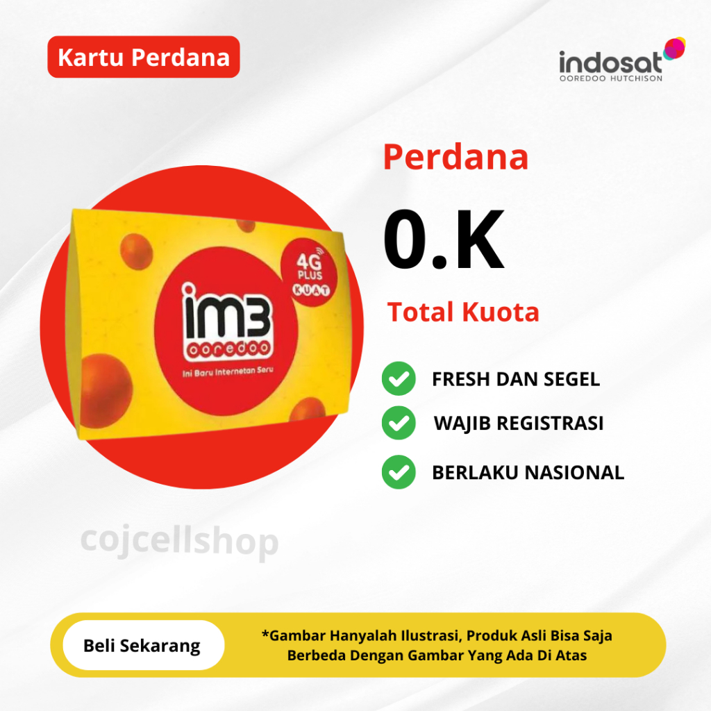 Jual Kartu Perdana IM3 Reguler 0.K Segel EXP Panjang - SP ISAT REG 0.K-Kartu Perdana indosat ...