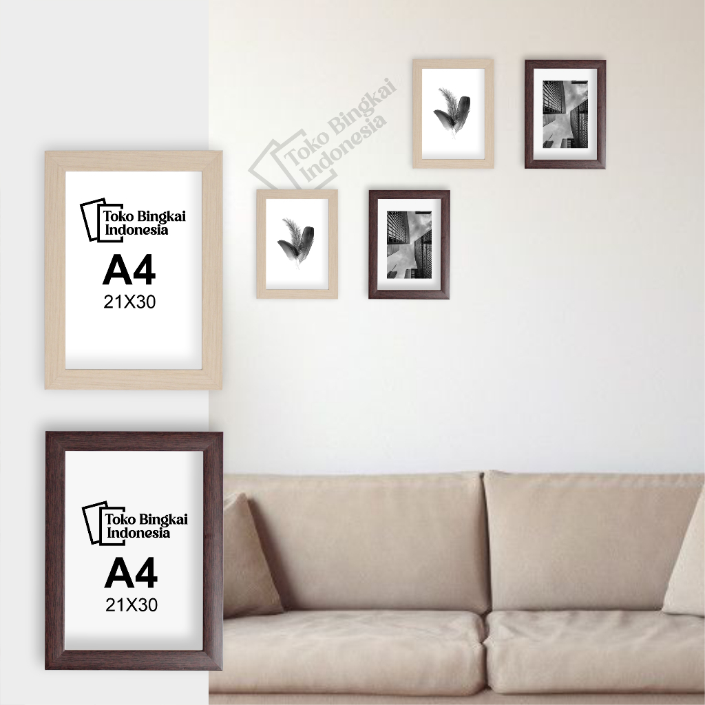 Jual Bingkai Foto Motif Minimalis A4 21X30cm [KACA] Frame Foto Fiber ...