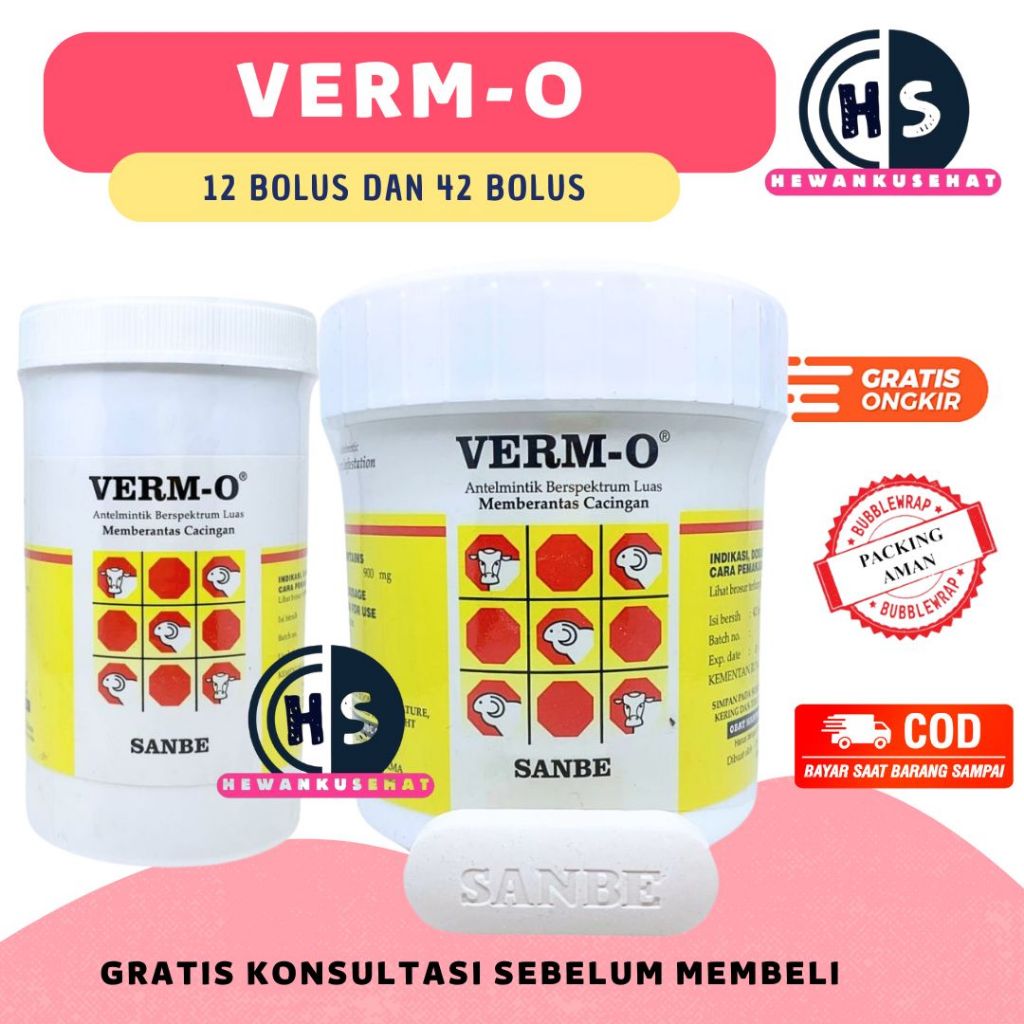 Jual VERM-O 12 BOLUS DAN 42 BOLUS (1 TOPLES) - Obat Cacing Sapi Kuda ...