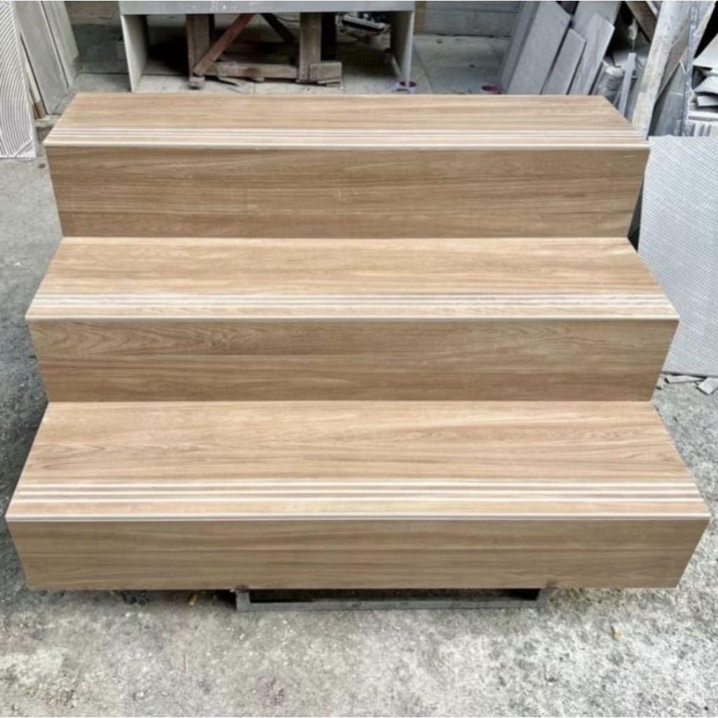 Jual granit lantai anak tangga motif kayu 30×90 20×90 costum ukuran ...