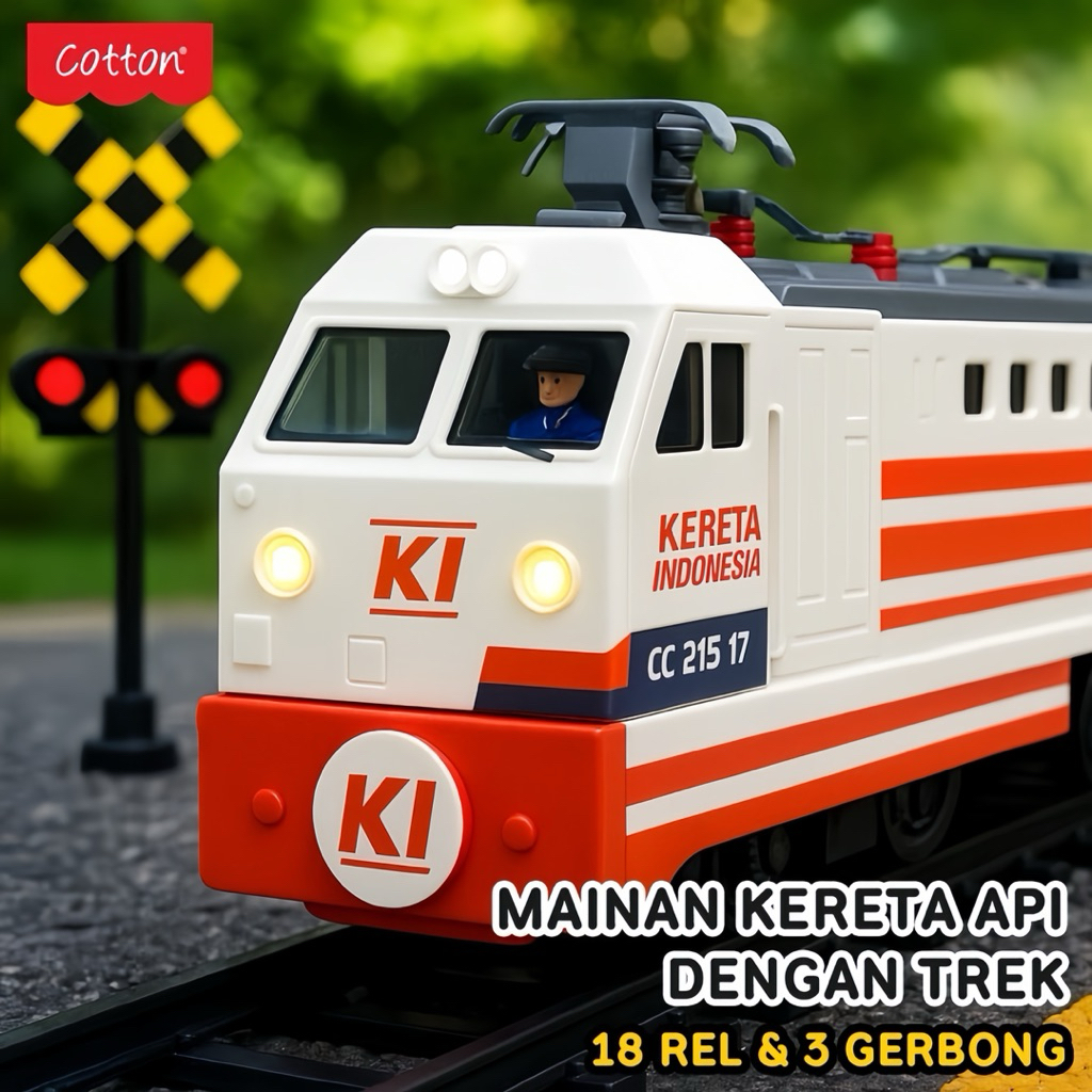 Jual Cotton Kereta Indonesia 49142 Mainan Anak Rail King KERETA Api ...