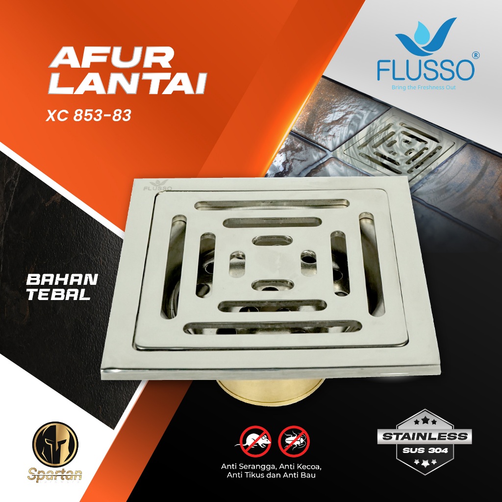 Jual Flusso Floor Drain Afur Lantai Saringan Got Kamar Mandi Stainless ...