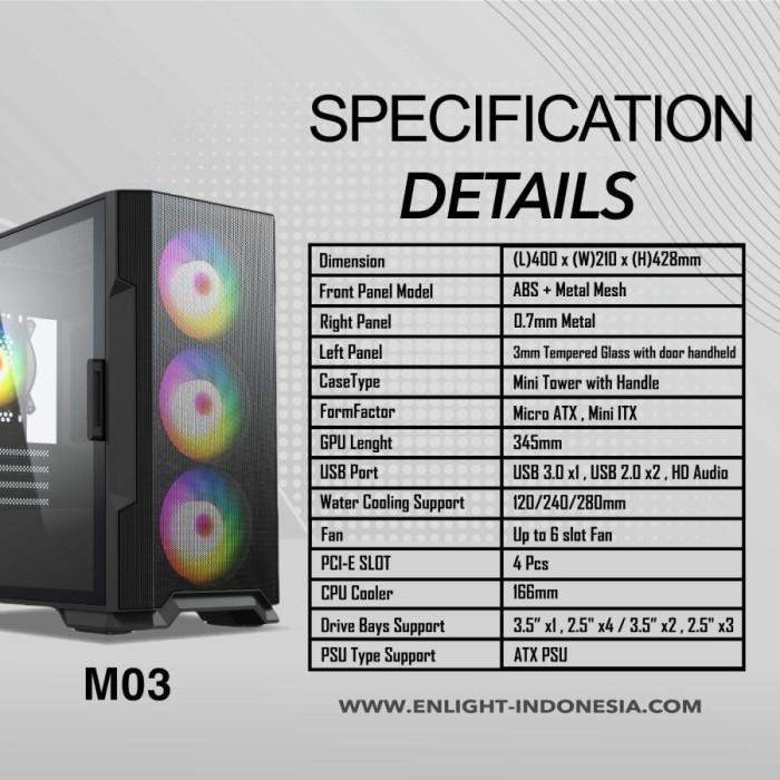 Jual Einarex M03 Pink & Green Free 1 Fan ARGB | Casing PC M-ATX | CPU ...