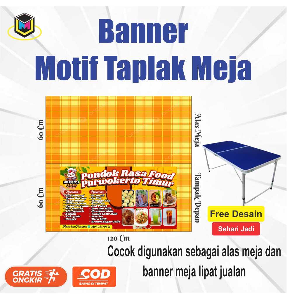 Jual Taplak Meja Spanduk Custom | Banner Meja Stand Custom | Spanduk ...