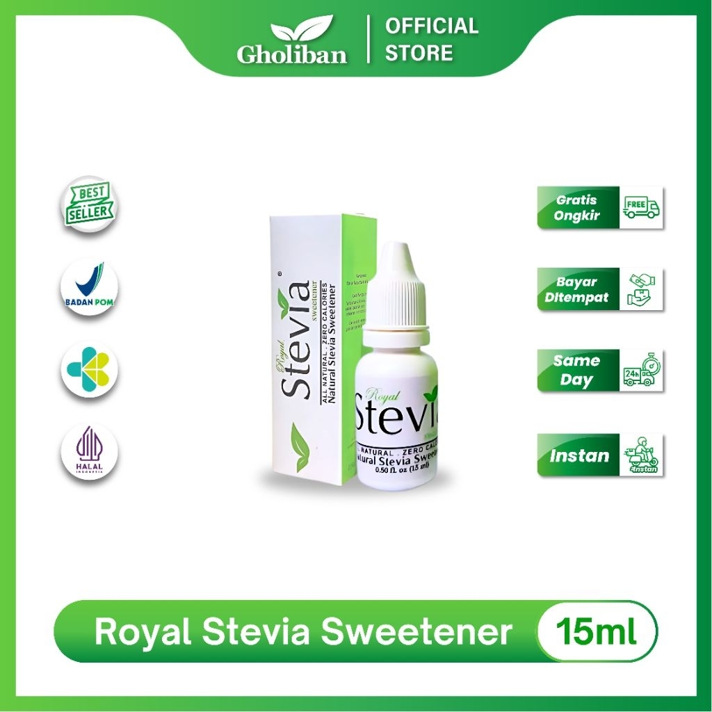 Jual Royal Stevia Sweetener 15ml Pemanis Alami Bebas Kalori | Shopee ...