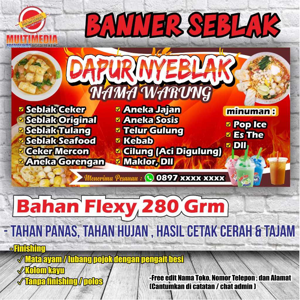 Jual Cetak Spanduk Seblak/ Cetak Banner Spanduk Custom / Cetak Print ...
